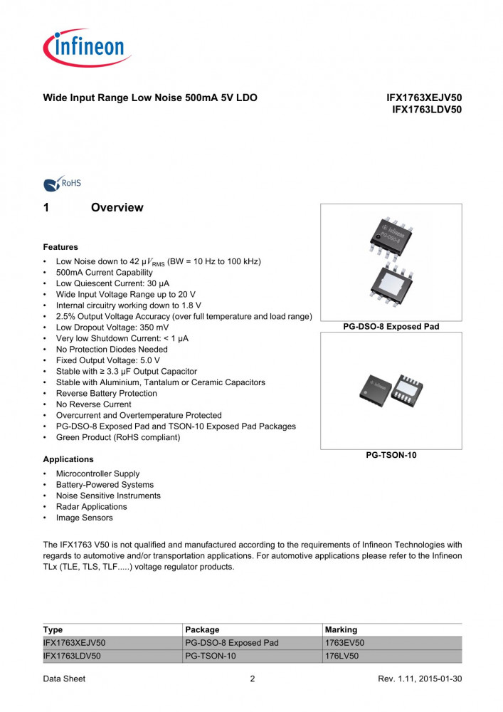 IFX1763LD V50 datasheet page 2