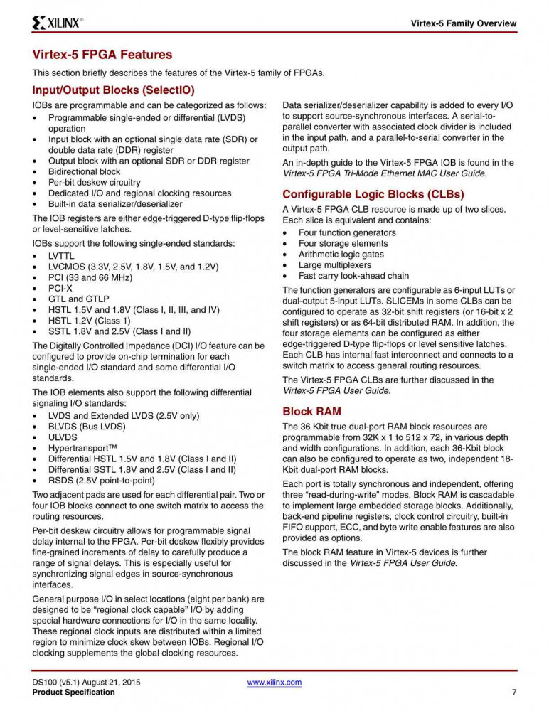 Virtex-5 datasheet page 7