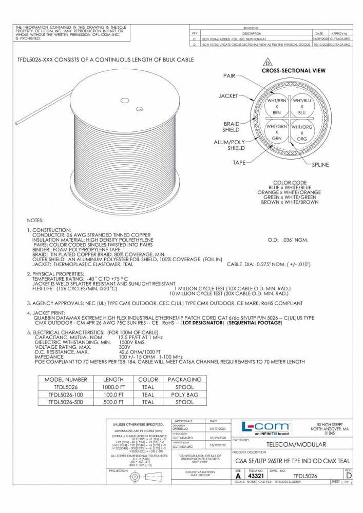 TFDL5026 technical drawing