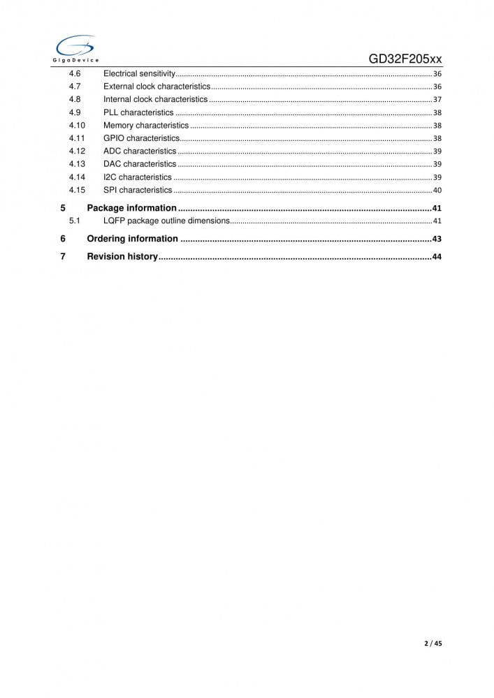 GD32F205xx datasheet page 3