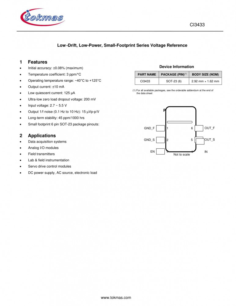 CI3433 datasheet page 1