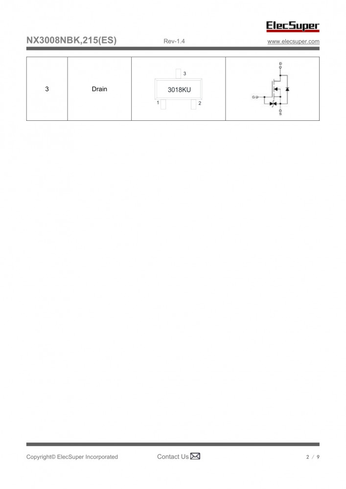 NX3008NBK,215(ES) datasheet page 2