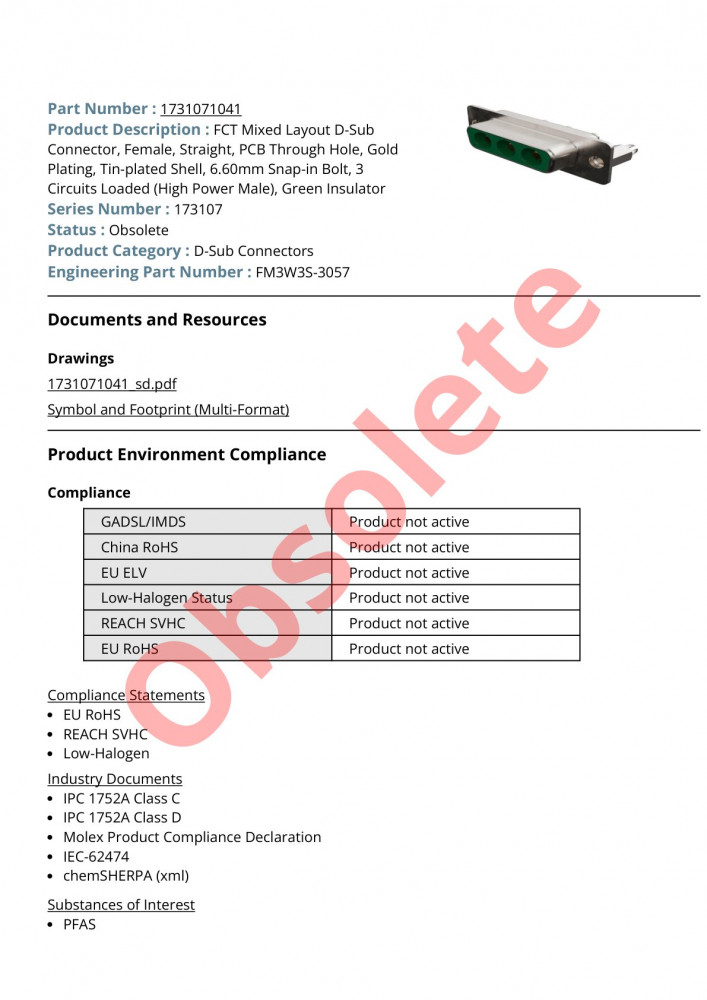 MOLEX 1731071041 drawing page 1