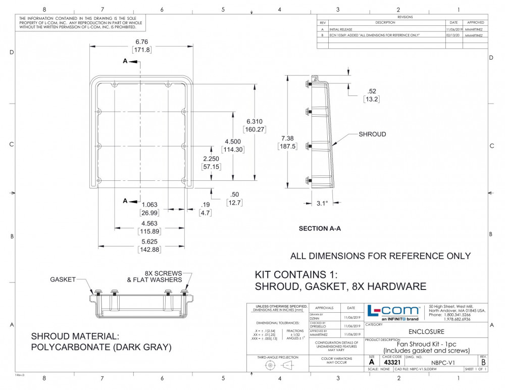 L-com NBPC-V1 technical drawing