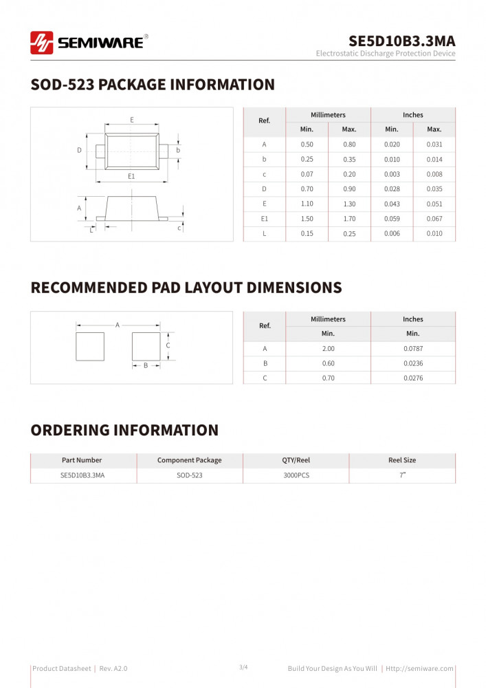 SE5D10B3.3MA datasheet page 3