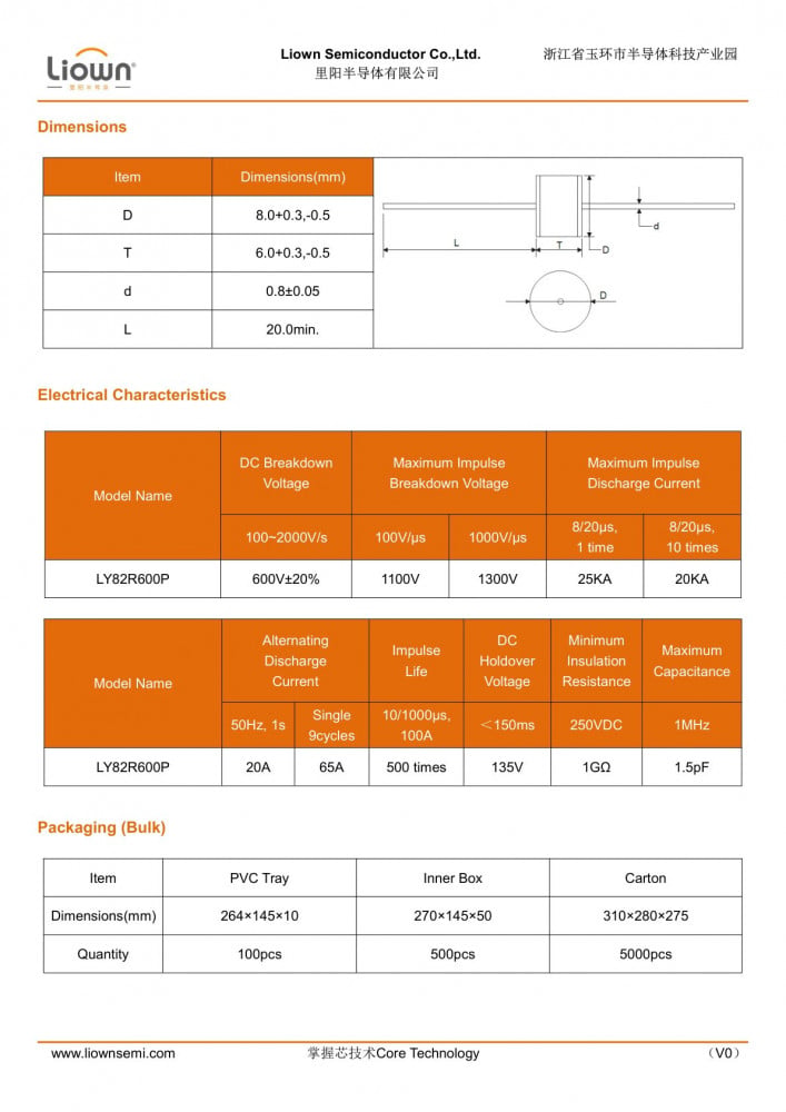 LY82R600P datasheet page 2