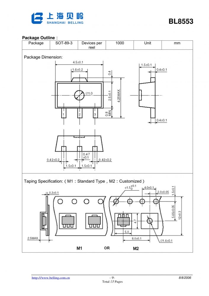 BL8553 datasheet page 9