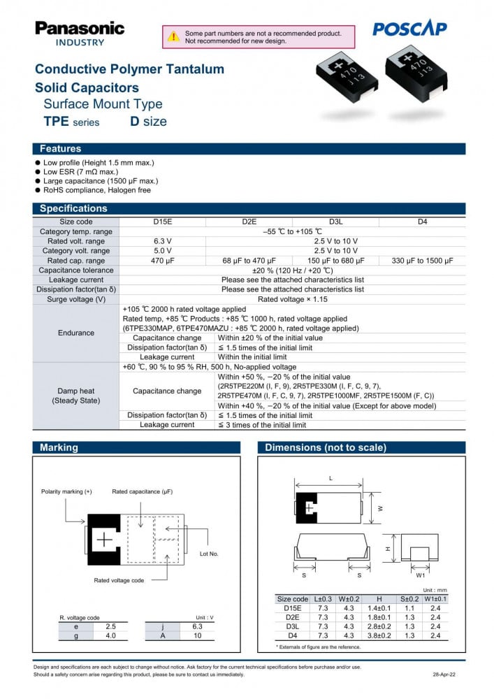 PANASONIC TPE series datasheet page 3