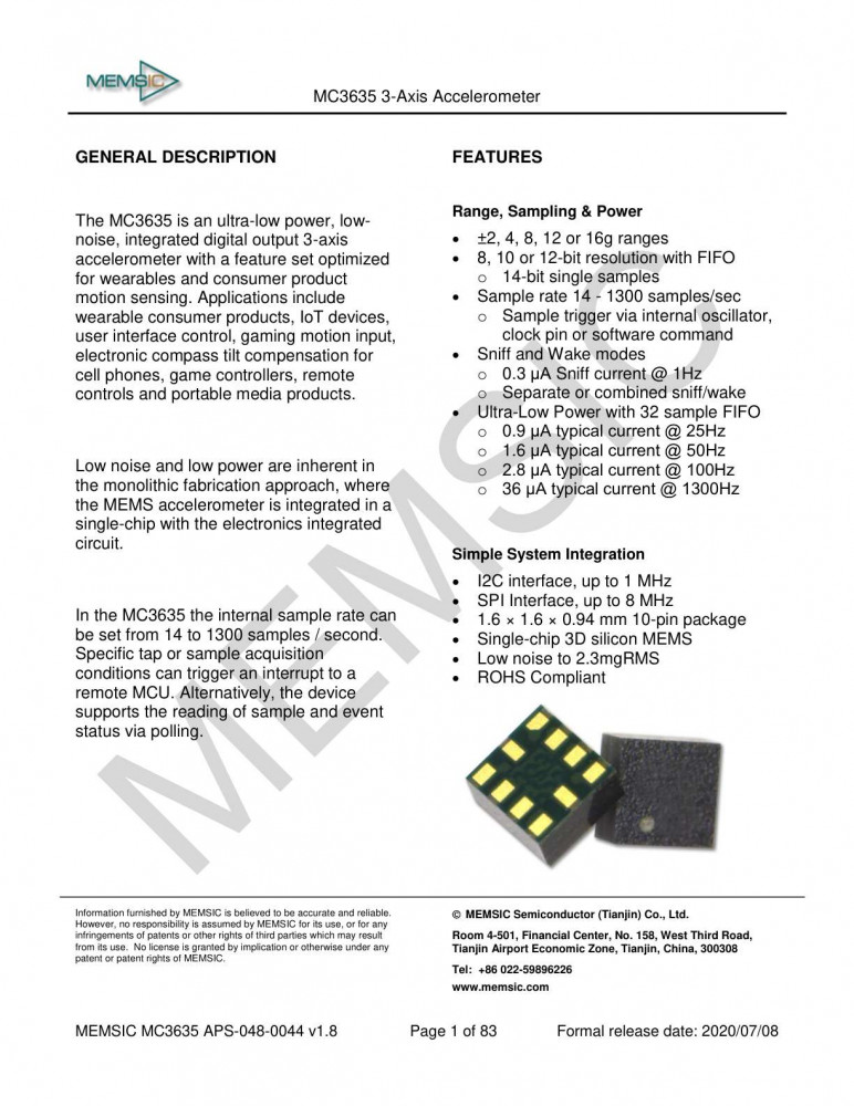 MC3635 datasheet page 1