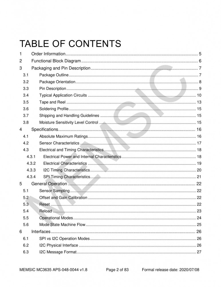 MC3635 datasheet page 2