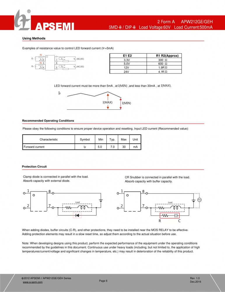 APW212GE datasheet page 6