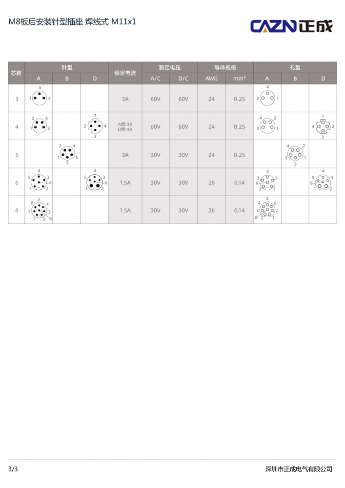 CAZN M8-P4A-GWFM11 technical document page 3
