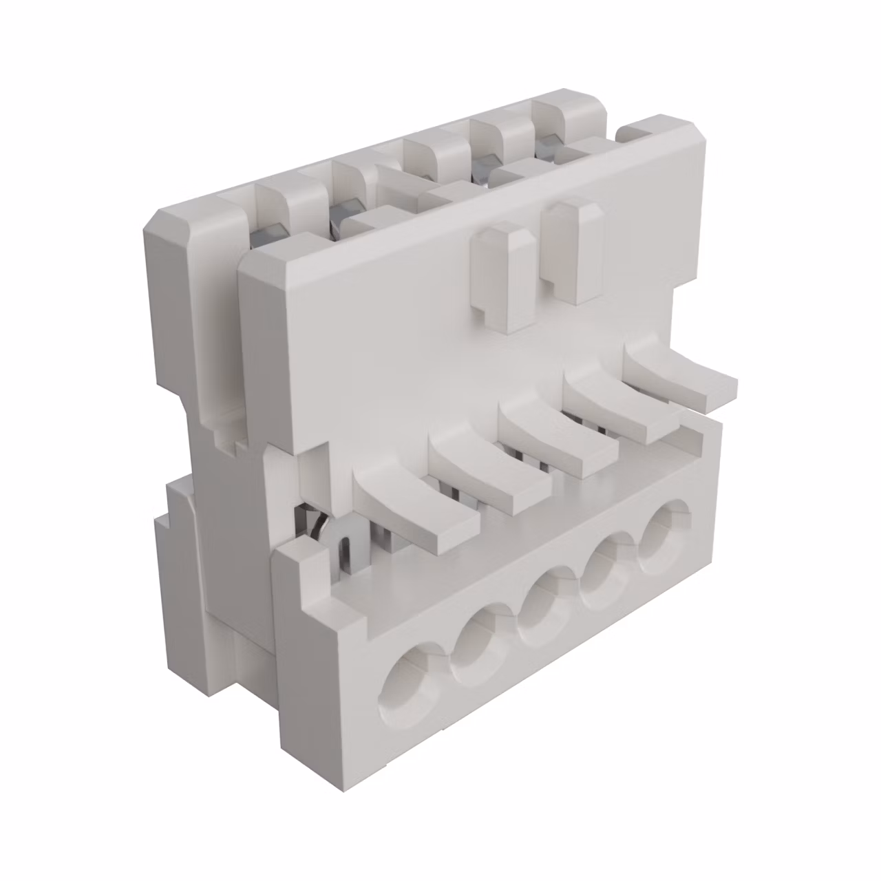 Appli-Mate RAST 2.5 IDT Housing, 2.50mm Pitch, Direct/Indirect, Female, 5 Circuits, Position Keys A, B, E, and F Removed, Polarizing Rib Between Circuits 2 and 3 for sale