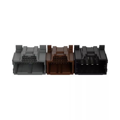 Stac64 3 Bay Vertical Headers, 46 Circuits, Bay A 20 Circuit Signal Header, Polarization B, Gray; Bay B 16 Circuit Signal Header, Polarization C; Bay C 10 Circuit Power Header, Polarization A, Tray for sale