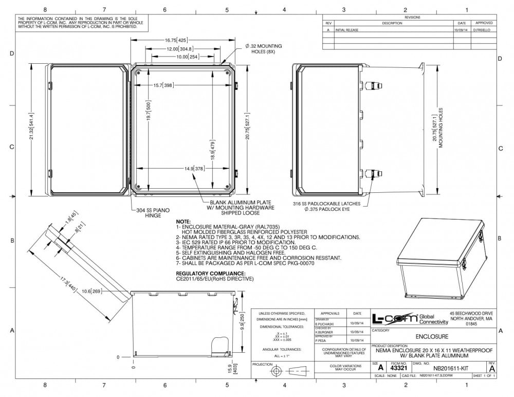 L-com NB201611-KIT technical document page