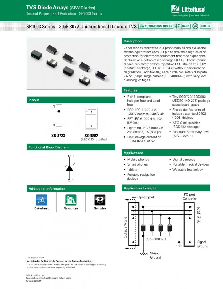 SP1003-01DTG datasheet page 1
