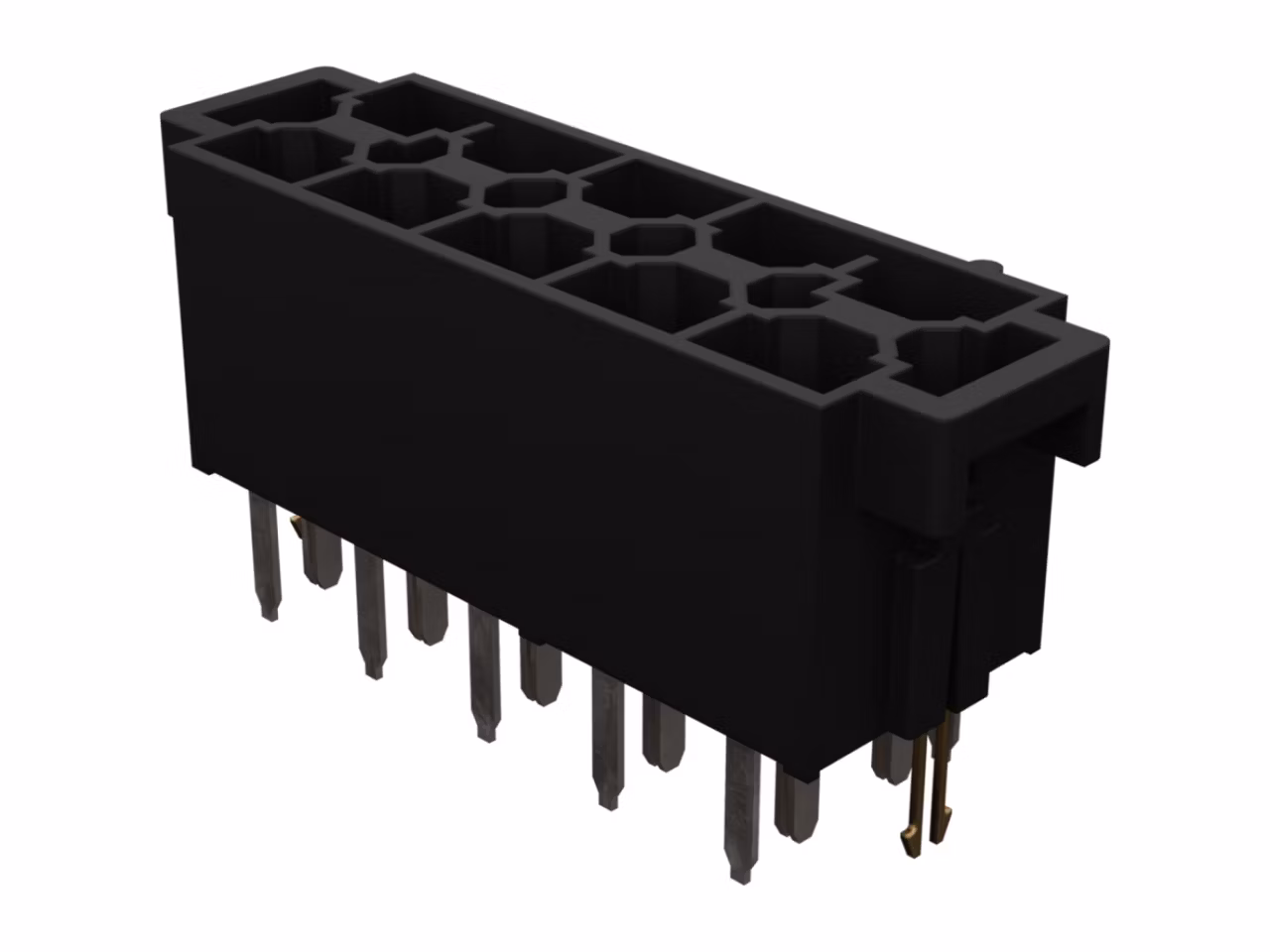 10.00mm Pitch Mini-Fit Sr. Header, Dual Row, Vertical, 6.35mm PCB Thickness, Tin (Sn) Plating, 10 Circuits, USE NYE LUBE ON MATING SURFACES for sale