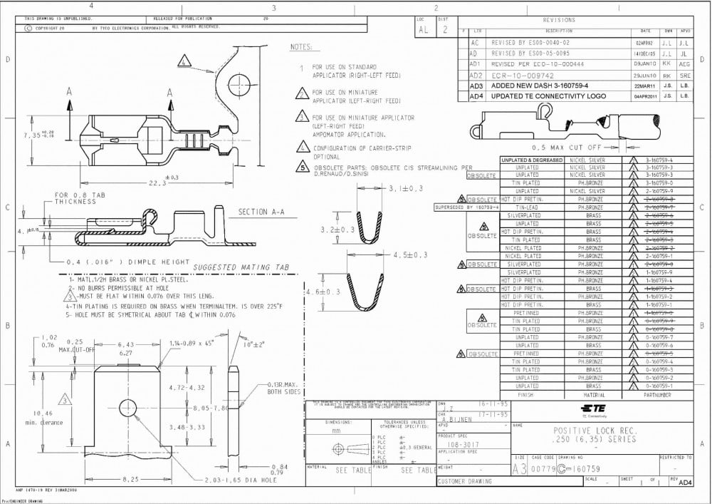 TE Connectivity 1-160759-1 technical drawing preview