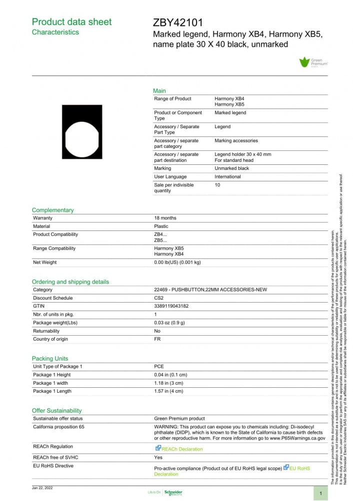 ZBY42101 technical document page 1
