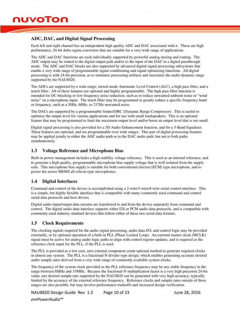 NAU8820 datasheet page 10