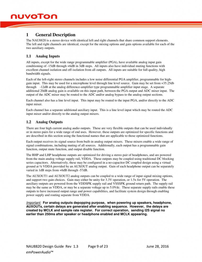 NAU8820 datasheet page 9