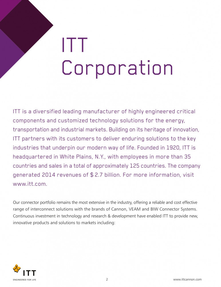 ITT CANNON catalogue page 2
