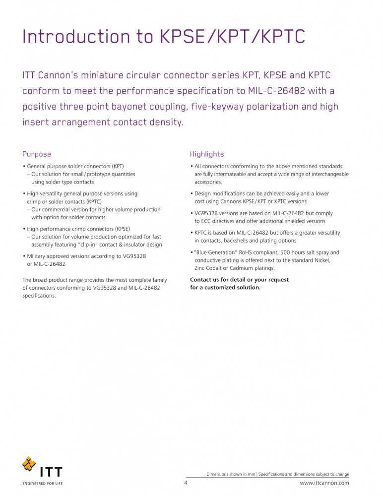 ITT CANNON catalogue page 4