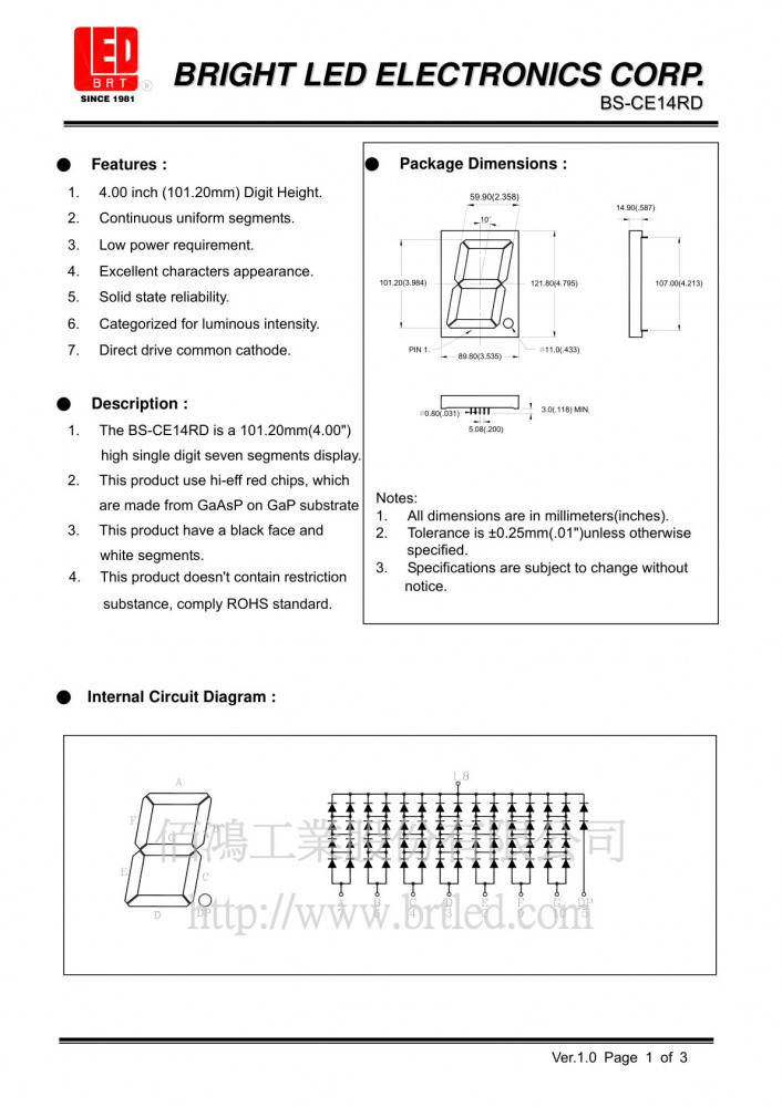 BS-CE14RD datasheet page 1