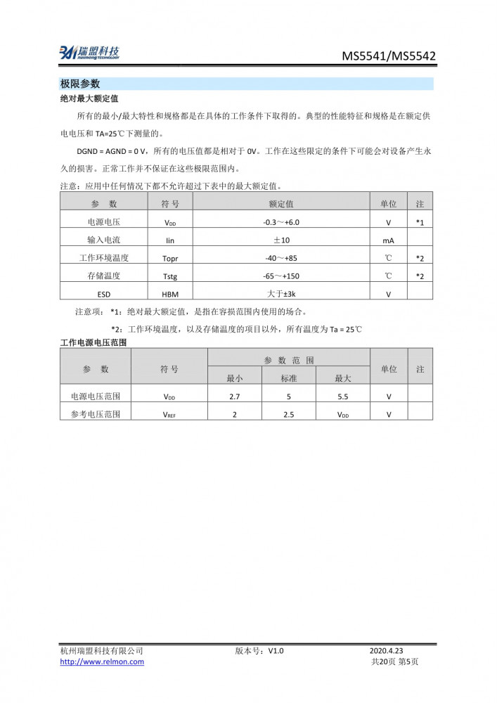 MS5541 datasheet page 5