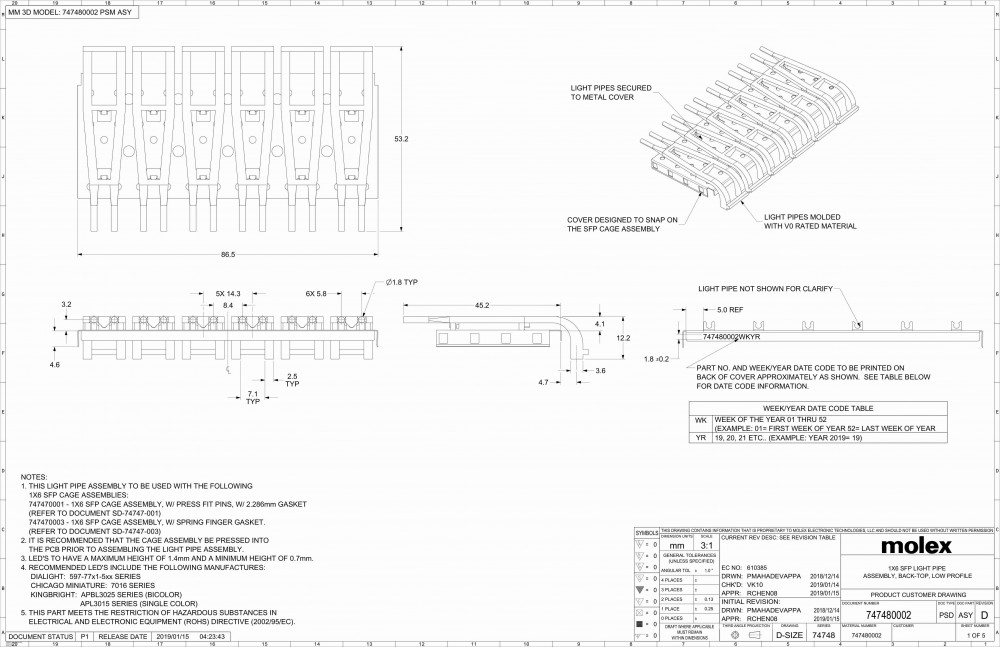 0747480002 product drawing, page 1
