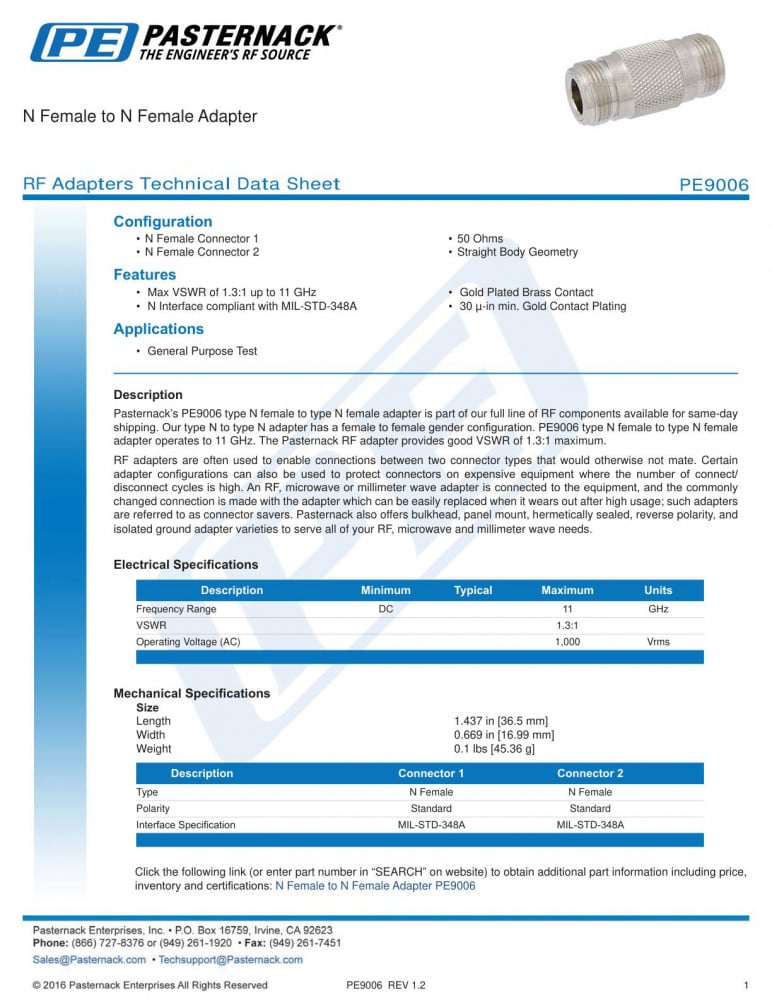 PE9006 technical document page 1