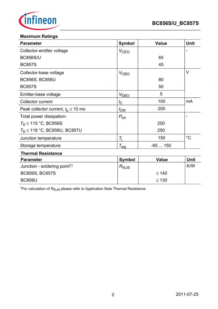 BC856SH6327XTSA1 document page 2