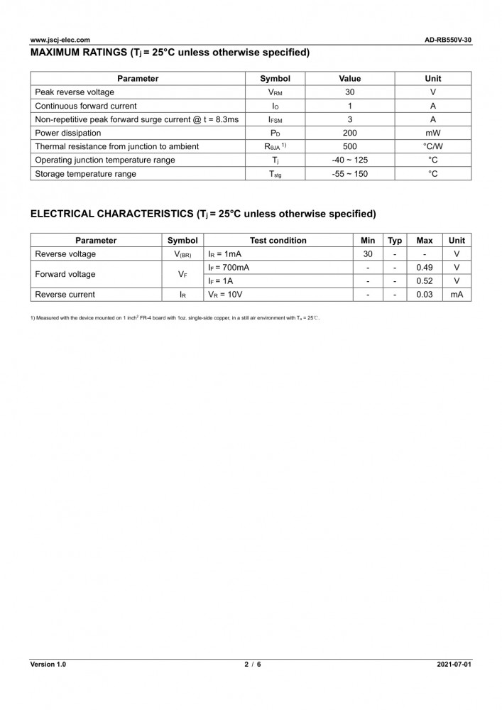 AD-RB550V-30 datasheet page 2