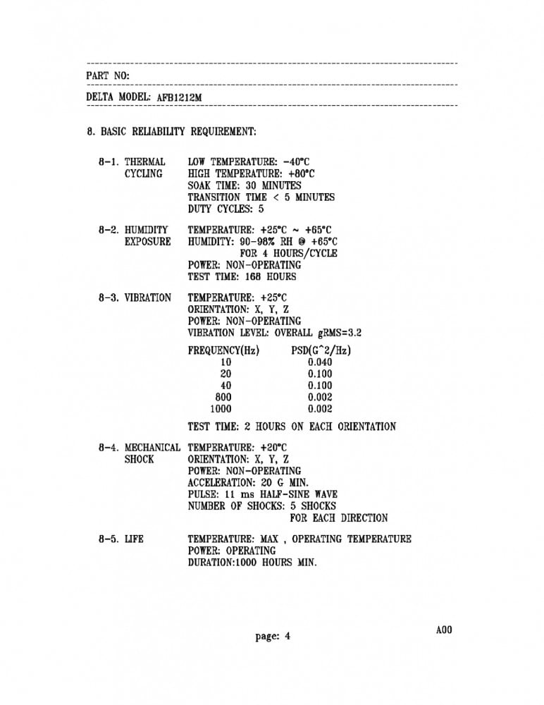 AFB1212M specification page 4