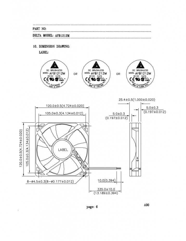 AFB1212M dimension drawing page 6