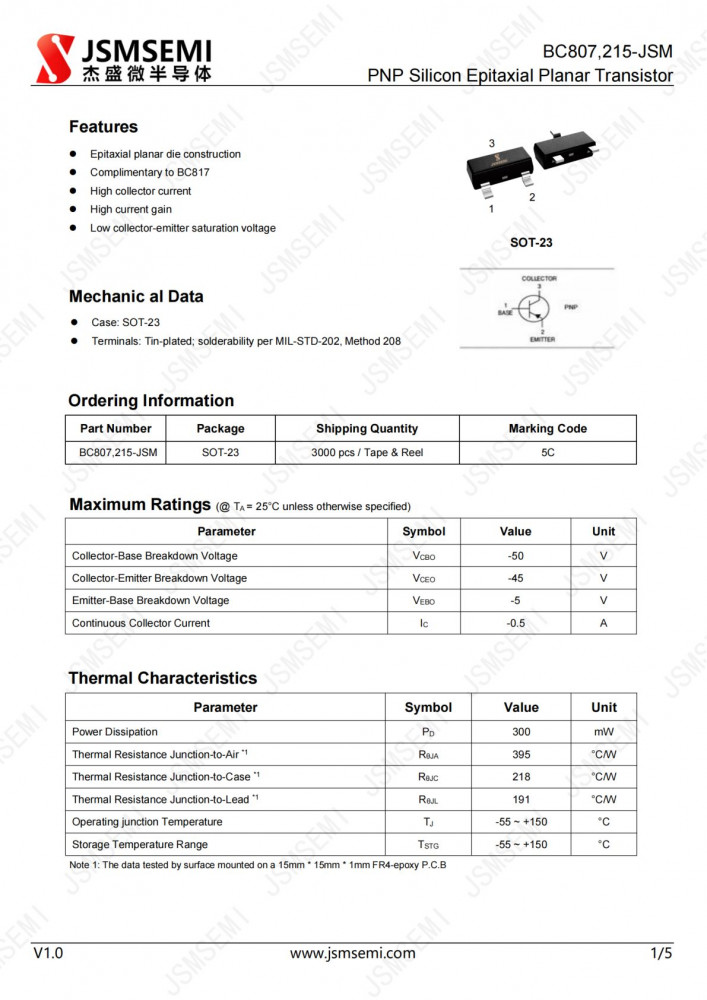 BC807,215-JSM datasheet page 1