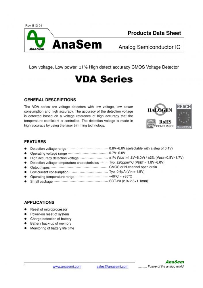 AnaSem VDA Series datasheet page 2