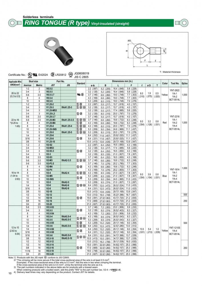 JST V1.25-M4 technical document page 1