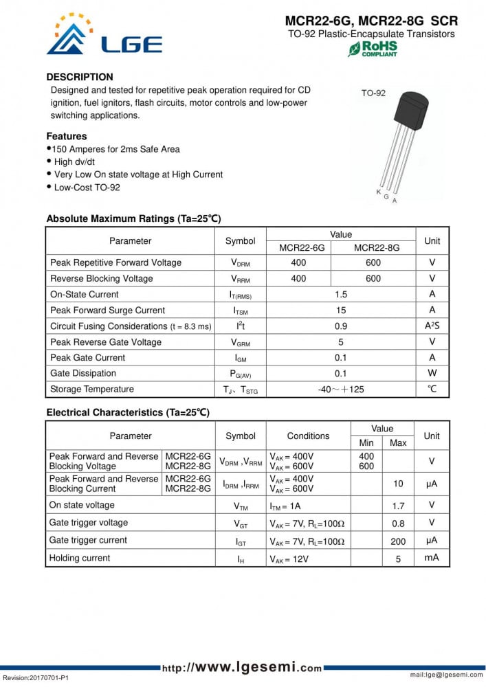 LGE MCR22-6G datasheet page