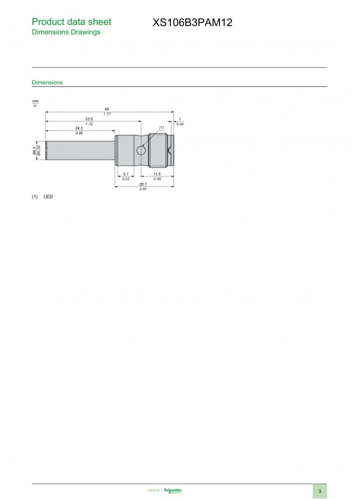 XS106B3PAM12 technical document page 3