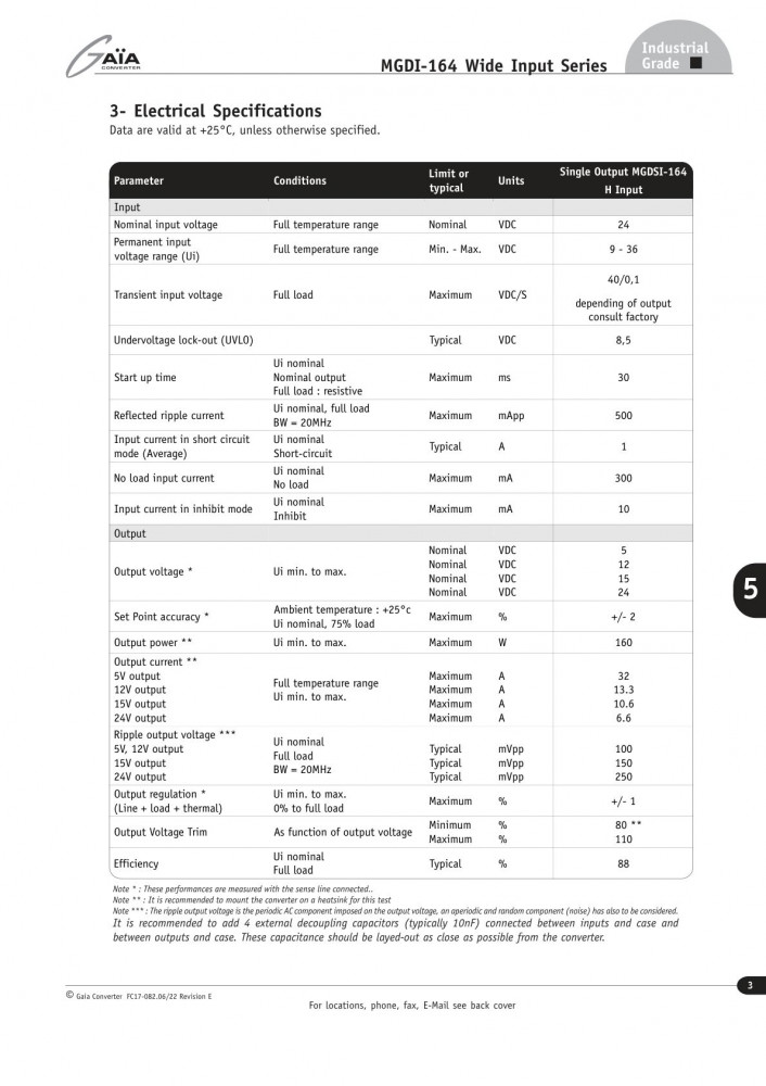 MGDI-164 datasheet page 3