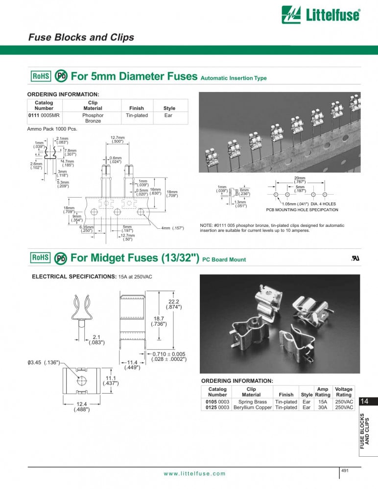 Littelfuse fuse clip technical document page 4