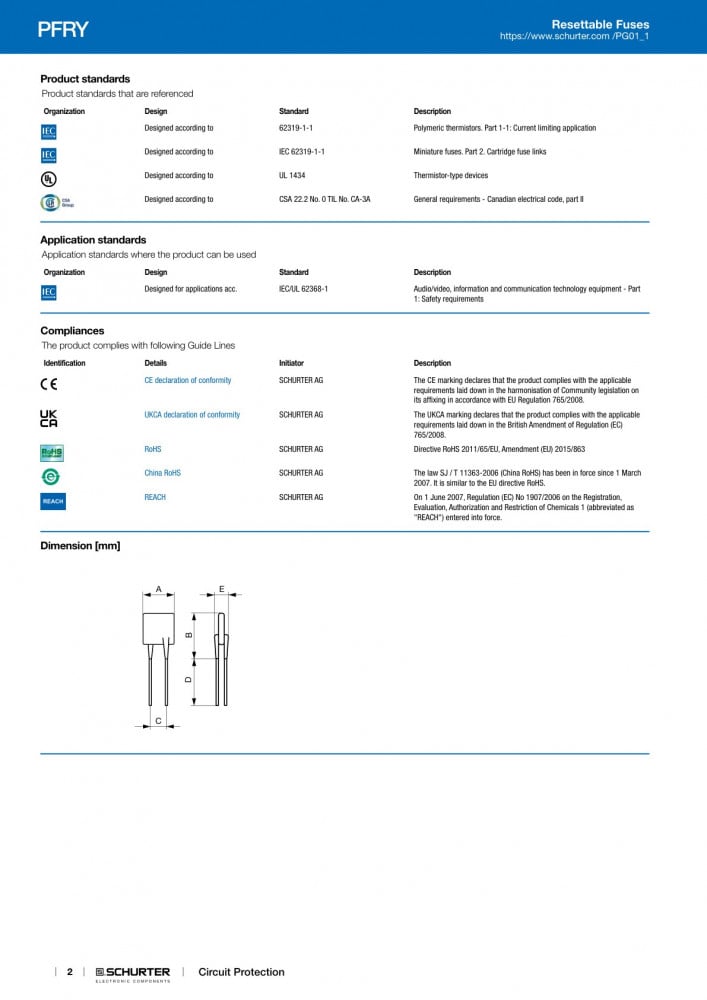 PFRY.110 technical document page 2