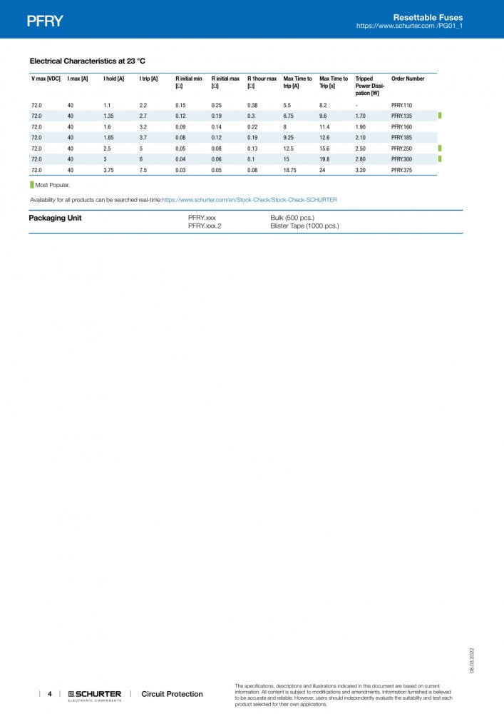 PFRY.110 technical document page 4