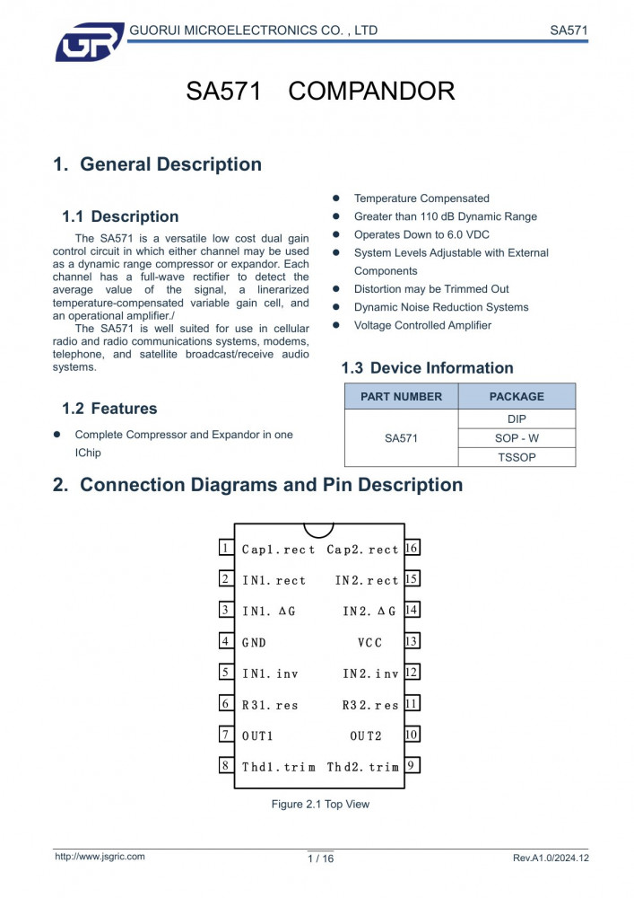 SA571 technical document page 1