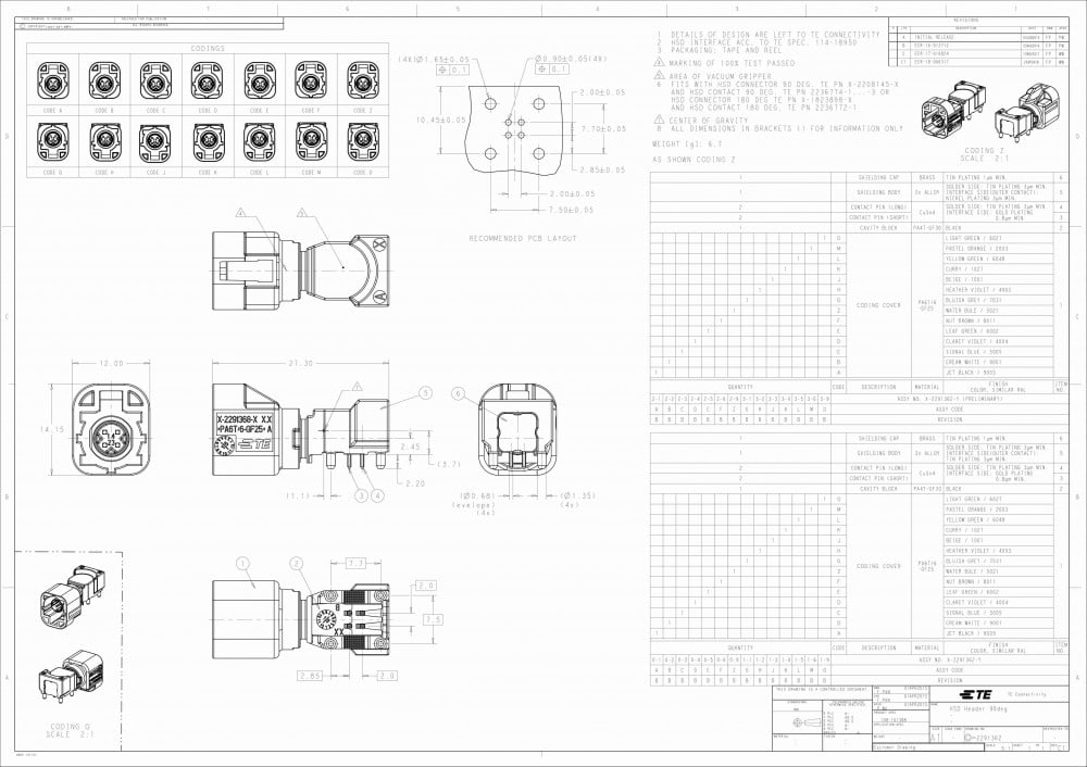 TE Connectivity 2291362-3 technical document preview