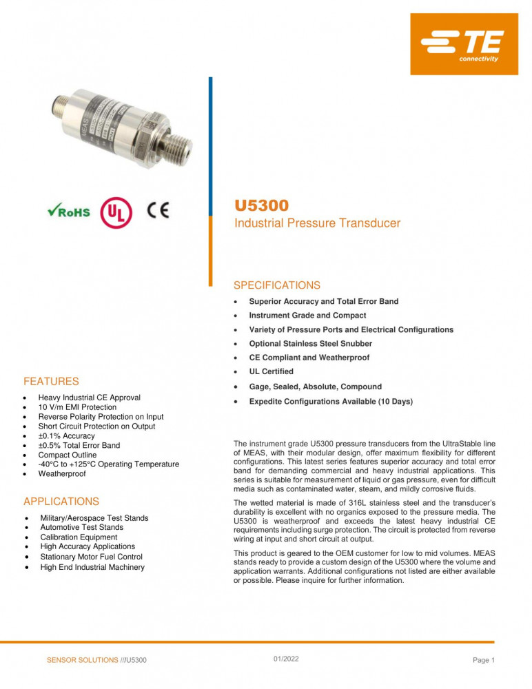 U5300 technical document page 1
