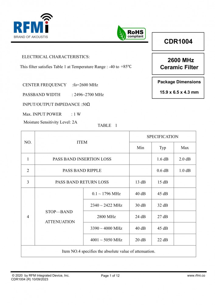 CDR1004 technical document page 1