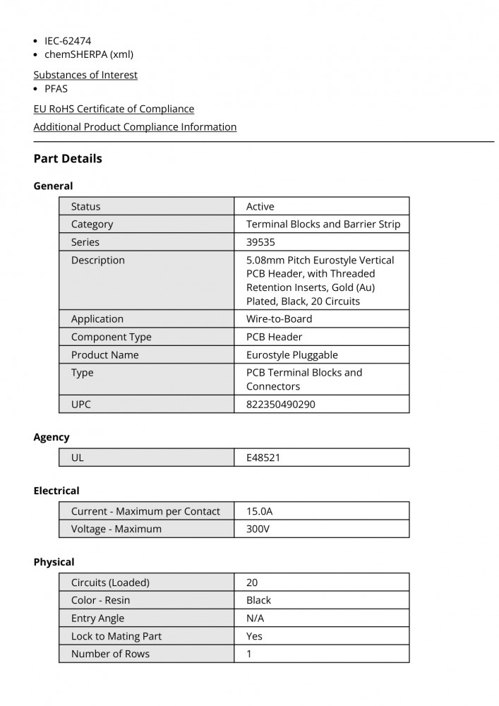 ESE Eurostyle terminal block document image, page 2