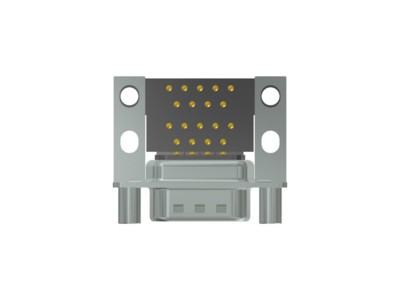 D-SUB Dual Port • Dual port 9-pos. / 9-pos. • Dual port plug upper / Plug bottom • Solder pin angled .750